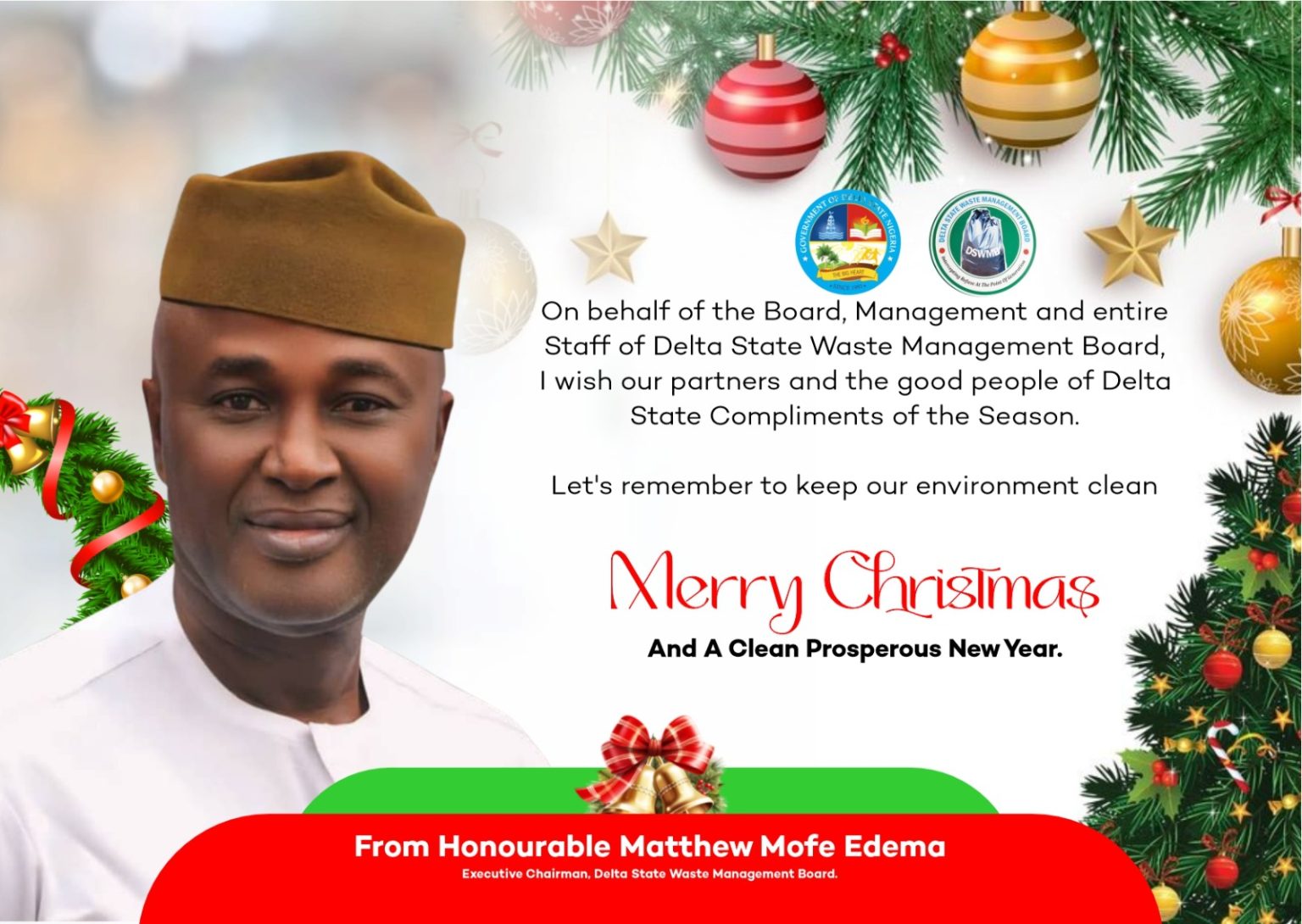 Delta Waste Management Board Chairman, Hon.Edema, Extends Christmas ...